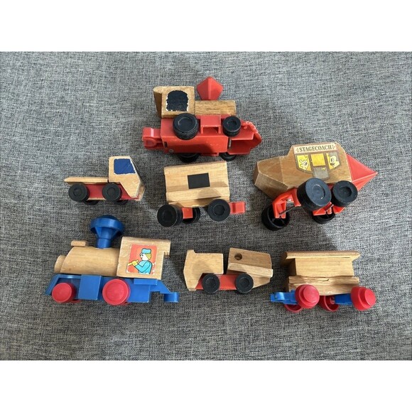 Mattel | Toys | Mattel Putt Putt Wood Train Engine Cars And ...
